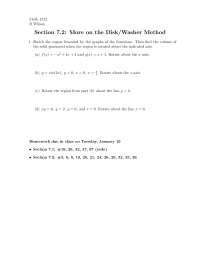 More on the Disk and Washer Method 1 - Calculus II - Assignment | MATH 1312 - Docsity