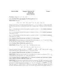 Sample Midterm Exam 2 with Solutions - Business Calculus | MATH 135 - Docsity