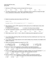 Unsolved Multiple-Choice Questions - Quiz | CSCI 2910 - Docsity