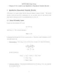 Limited and Qualitative Dependent Variable Models - Notes | ECON 5360 ...