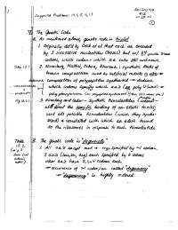 Handwritten Notes on The Genetic Code in Genetics | BIOL 214 - Docsity