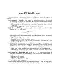 Homework 2 Problems for Statistical Inference | AMS 132 - Docsity
