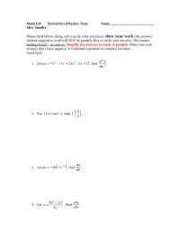 Practice Test - Calculus I with Applications | MATH 124 - Docsity