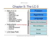 ISA of LC-3, Instructions, LC3 Data Path - Lecture Slides | BME 303 - Docsity