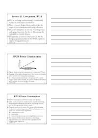 Progetto di sistemi elettronici a basso consumo - Low Power FPGA - Docsity