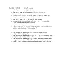 6 Unsolved Problems on Vector Calculus | MATH 223 - Docsity