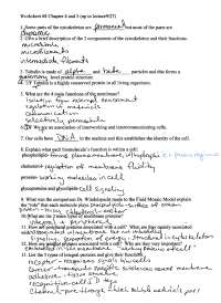 Worksheet 8 with Answer Key - Laboratory | BIO 1101 - Docsity
