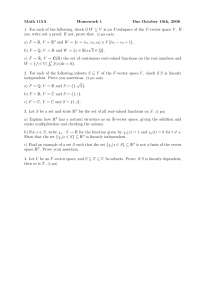 4 Practice Problems on Linear Algebra - Homework 1 | MATH 115A - Docsity