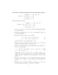 Questions to Determine the Optimal Basic Feasible Solution to Linear Program | MATH 0164 - Docsity