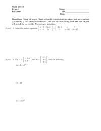 Exam 2 - Introduction to Finite Mathematics for Business and Economics ...