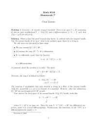 Solutions to Homework 7 - Differentiable Manifolds | MATH 6510 - Docsity