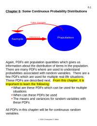 Some Continuous Probability Distributions | STAT 882 - Docsity