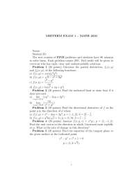 5 Problems on Calculus III - Midterm Exam | MATH 2210 - Docsity