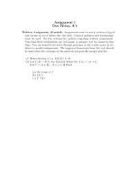 Assignment 1 on Discrete Mathematics I | MAD 2104 - Docsity