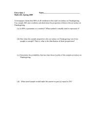 Quiz 2 Solved - Introduction to Statistics and Biostatistics | MATH 263 - Docsity