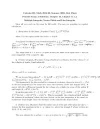 5 Problems on the Multiple and Line Integrals - Test 3 | MATH 2210 ...