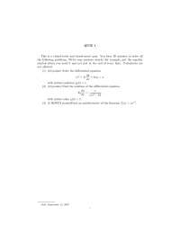Practice Quiz 1 - Differential Equations | MATH 221 - Docsity