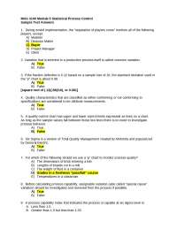 Statistical Process Control - Business Analysis - Solved Quiz | MGS ...