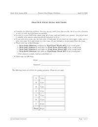Solutions to Practice Final Exam - Calculus III | MATH 2210 - Docsity