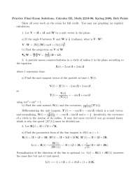 9 Solved Problems on Calculus III - Final Exam | MATH 2210 - Docsity