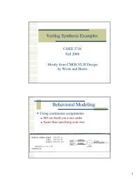 Verilog Synthesis Examples from CMOS VLSI Design - Lecture Slides | CS 3710 - Docsity