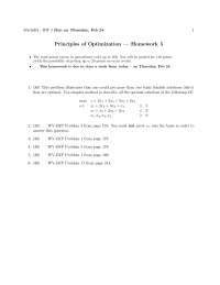 Homework 5 Questions - Principles of Optimization | Math 364 - Docsity