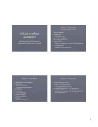 Official Interface Guidelines - Human-Computer Interaction | CS 5540 - Docsity