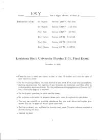Final Exam Answers Key - General Physics for Technical Students | PHYS ...