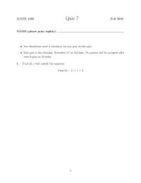 Practice Quiz #7 - Trigonometry - Fall 2008 | MATH 1060 - Docsity