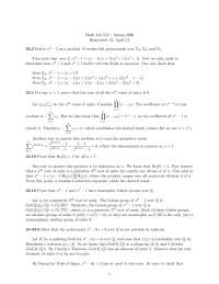 Solutions to Homework 13 - Introduction to Abstract Algebra | MATH 415A - Docsity