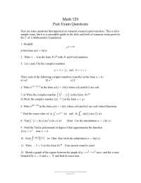 Past Examination Questions on Calculus II | MATH 129 - Docsity
