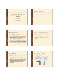 Cognitive Maps - Maps and Mapping - Lecture Slides | GEOG 12 - Docsity