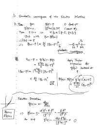 Quadratic Convergence of the Newton Method - Handwritten Notes | M 348 ...