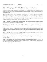 Diode Clamping and Half/Full Wave Signal Rectification | PHYS 3610 - Docsity