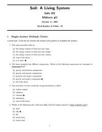 55 Questions Soil: A Living System with Answers - Midterm 2 | SoilS 201 ...