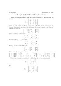 Notes on Example of a Smith Normal Form Computation | MATH 220A - Docsity