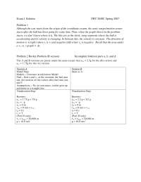 General Physics - Exam 1 Solutions - Fall 2007 | PHY 2048C - Docsity