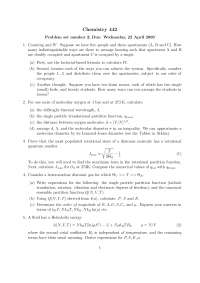 6 Problems on Physical Chemistry - Problem Set 2 | CH 440 - Docsity