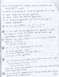 Solved Problems on Linear Algebra - Review Sheet | MATH 215 - Docsity