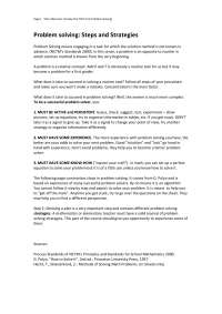 Problem Solving: Steps and Strategies - Handout | MTH 151 - Docsity