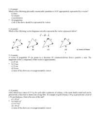 Exam 1 Solutions - Introduction to Physics | PHYS 1100 - Docsity