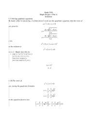Linear Algebra and Differential Algebra - Solved Project 1A | MATH 2250 ...