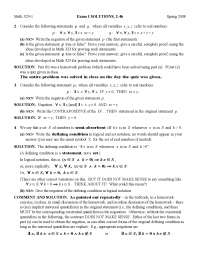 Exam 1 Solutions - Formal Mathematical Reasoning and Writing | MATH 323 ...