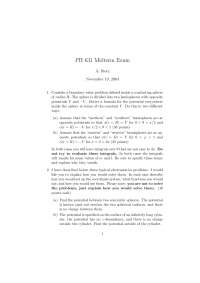 2 Solved Questions Midterm Exam - Electromagnetic Theory | PH 631 - Docsity