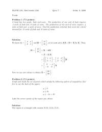 Quiz 7 Solved Problems - Topics in Finite Mathematics | MATH 210 - Docsity