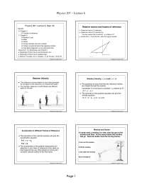 Relative Motion and Frames of Reference - Lecture Slides | PHYSICS 207 - Docsity