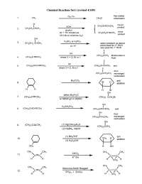 Chemical Reactions Set 1 - Organic Chemistry I | CHEM 331 - Docsity