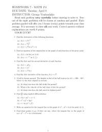 Business and Social Science Calculus - Homework 7 Problems | MATH 151 ...