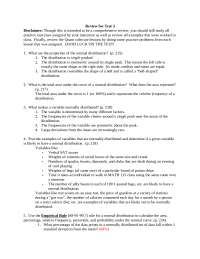 Test 3 Review for Elementary Statistics | Math 115 - Docsity