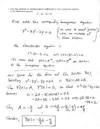 Solutions to Exam - Differential Equations and Transforms | MATH 267 - Docsity